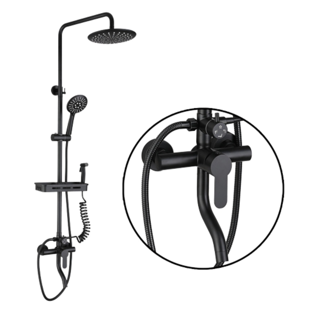 HS014 - Matte Black Mixer Shower Tap | LovelyHome